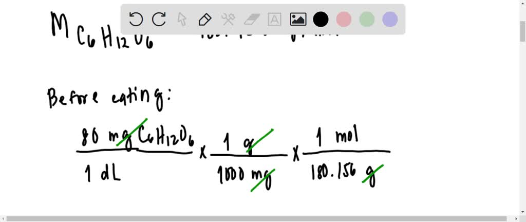 SOLVED: The concentration of sugar (glucose, C6H12O6) in human blood ranges from about 80 mg/dL ...
