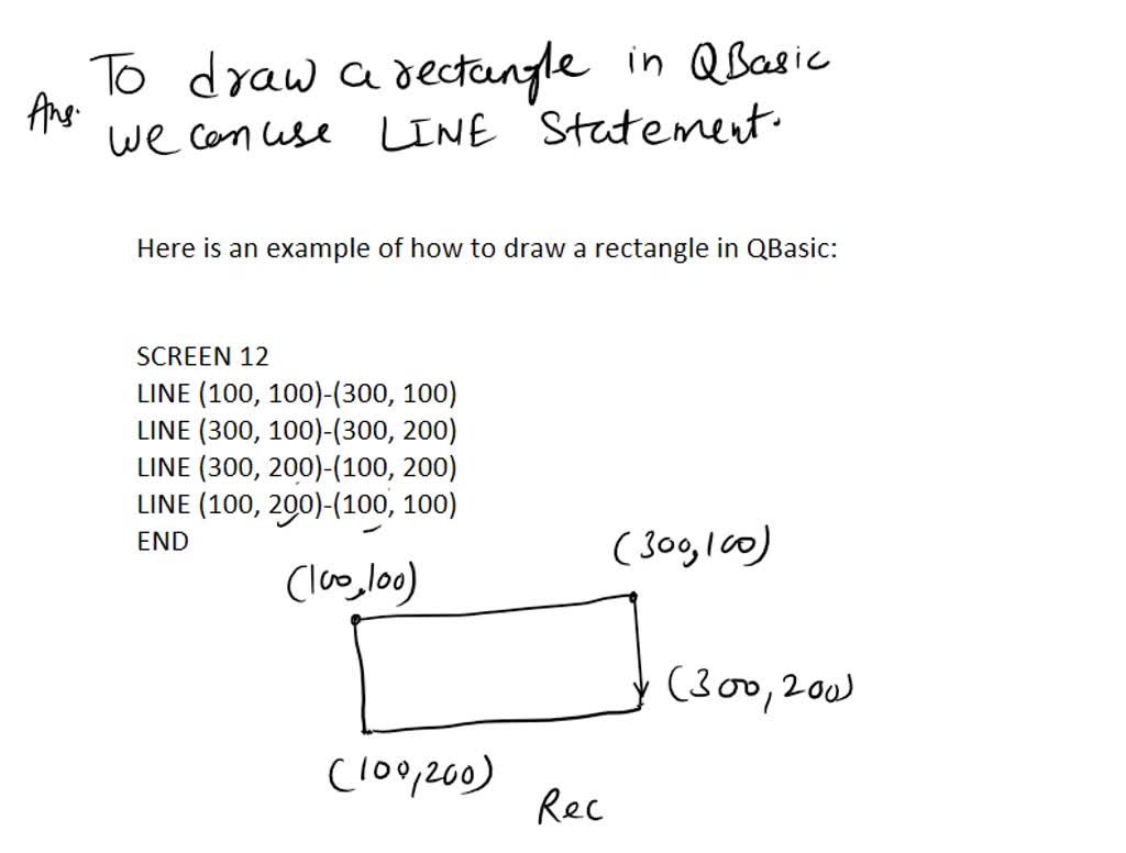 Solved How Can You Draw A Rectangle In Qbasic Explain With An Example