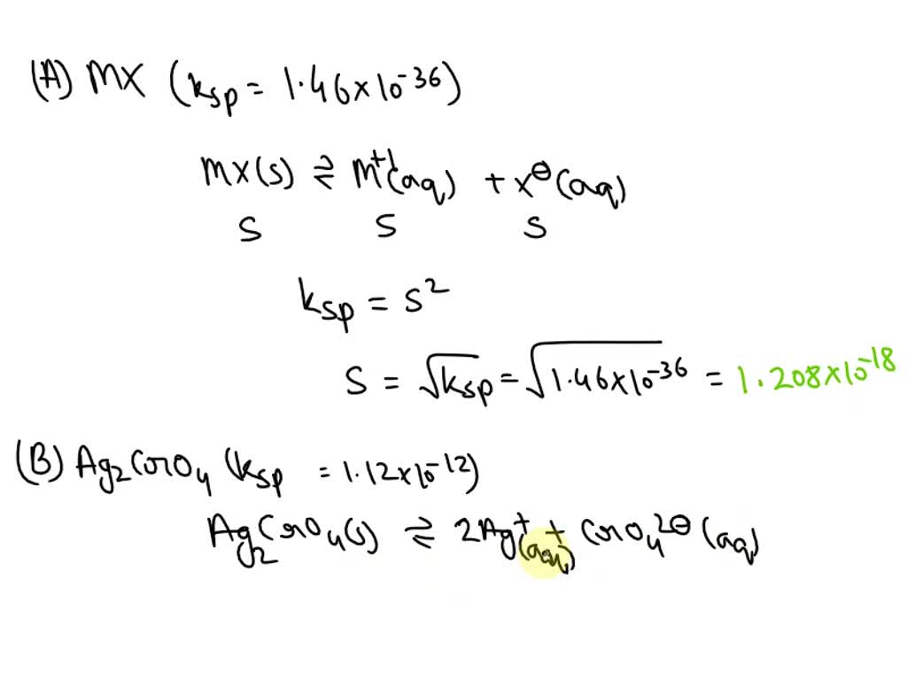 SOLVED: Text: Use the Ksp values to calculate the molar solubility of each of the following ...
