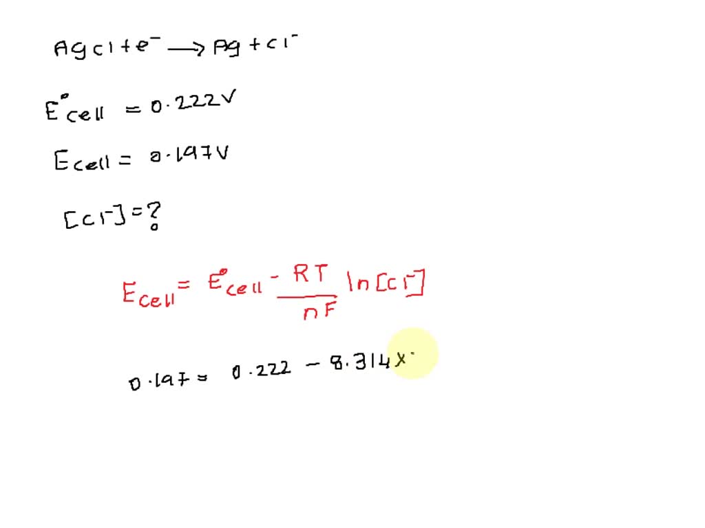 SOLVED: The standard reduction potential for the silver-silver chloride ...