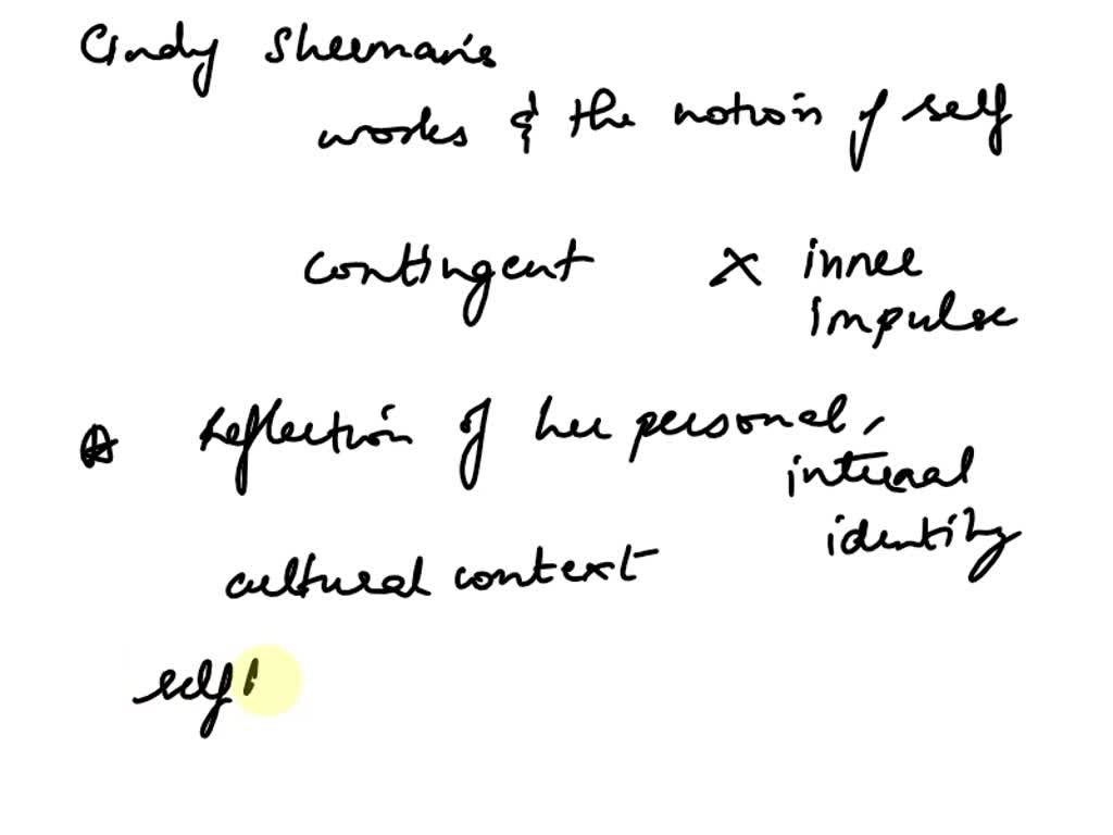 Regarding Cindy Sherman's works and the notion of self. He states ...