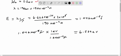 The photoelectric work function of potassium is 2.3 eV. If...