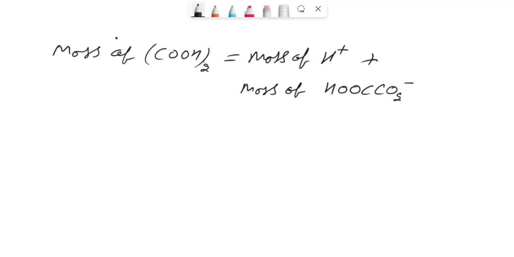 SOLVED: Write the mass balance equation for a 0.10 M HO2CCO2H (oxalic ...