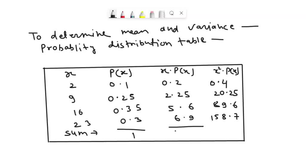 SOLVED: Compute the mean and variance of the following probability ...