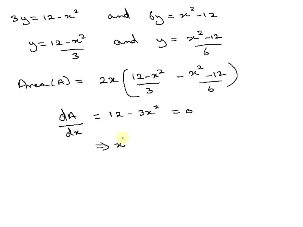 Question 3 (10 points): Find the area of the largest rectangle with sides parallel to the ...