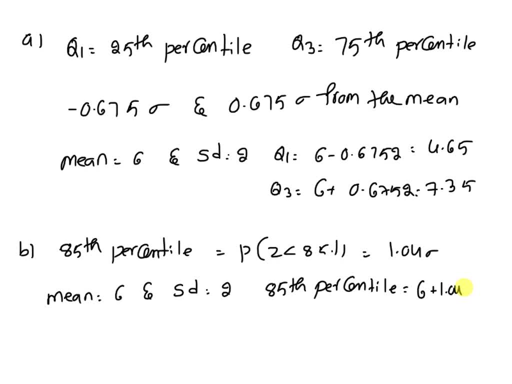 SOLVED: A variable is normally distributed with mean 6 and standard ...