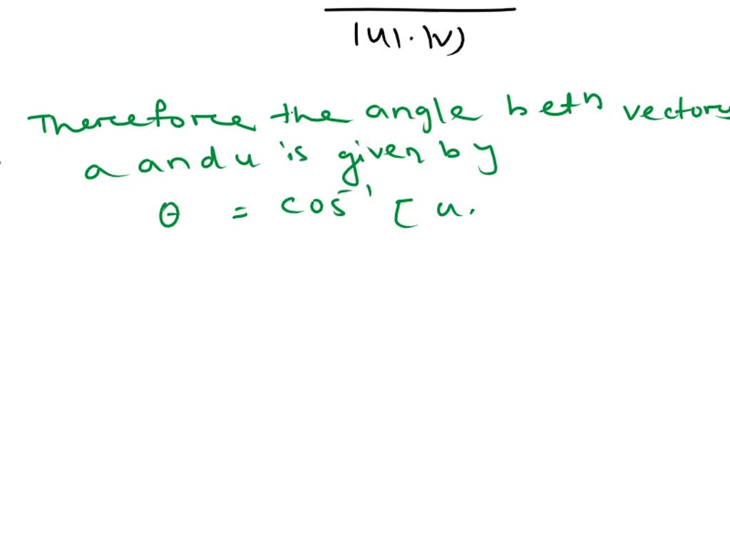 SOLVED: What does dot to compute when applied to two unit vectors? O ...