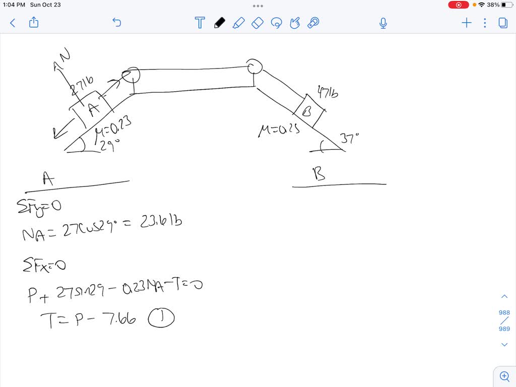 SOLVED: In the figure below, Blocks A and B rest on inclined planes. The blocks are connected by ...