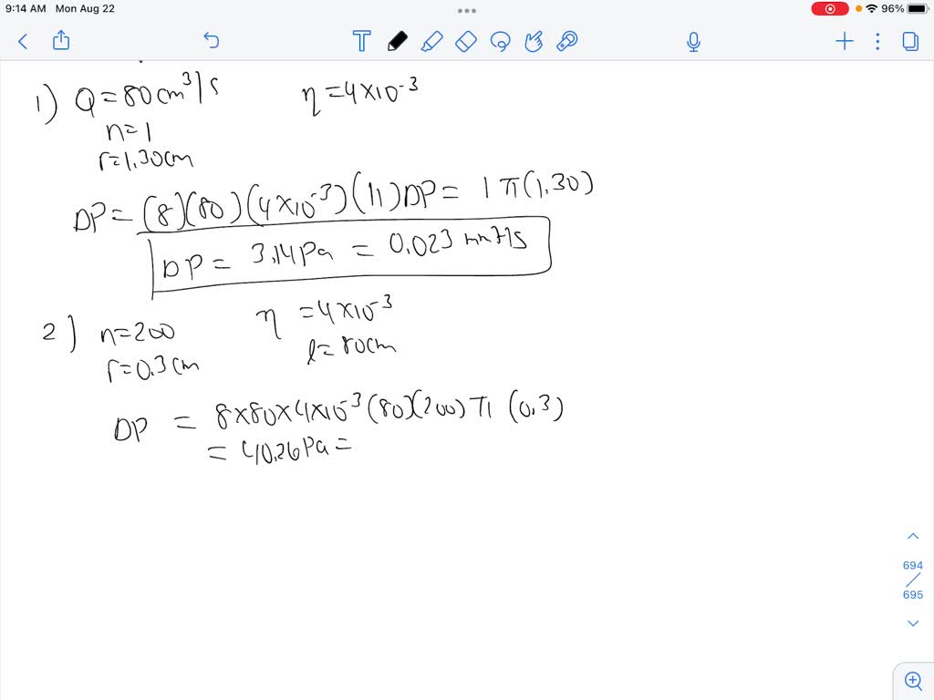 SOLVED: A person's circulatory system is operating under the following ...
