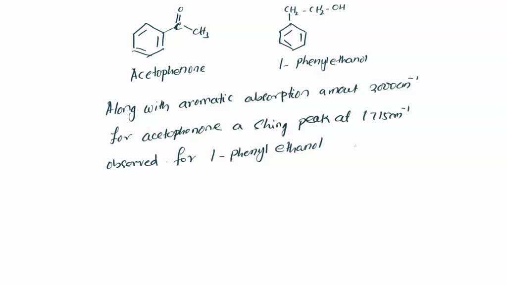 SOLVED: 12. You have two samples: one is known to be acetophenone, and ...