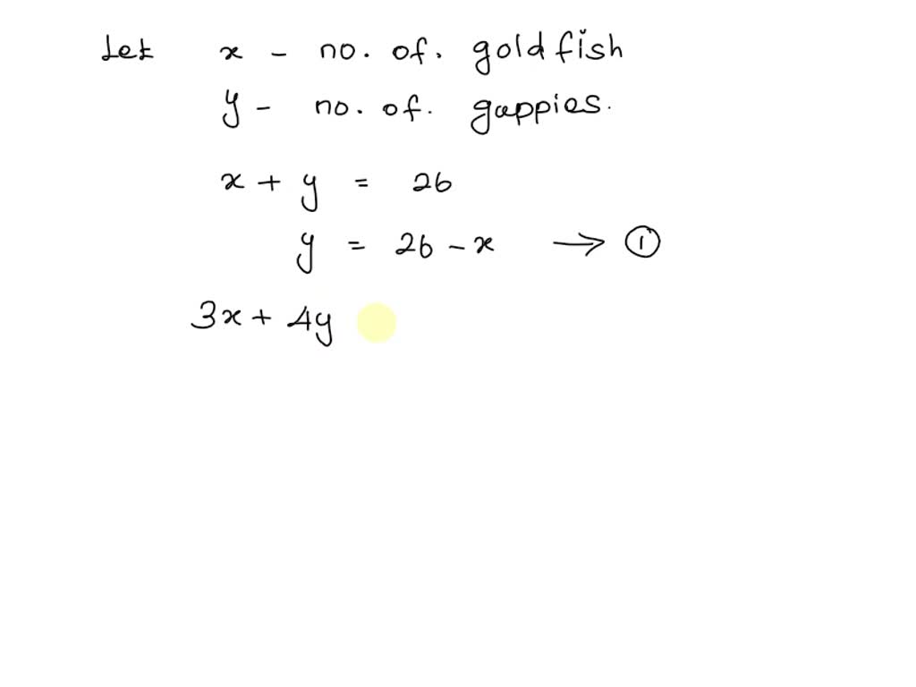 SOLVED: Samantha wanted to fill her new fish tank with goldfish and ...