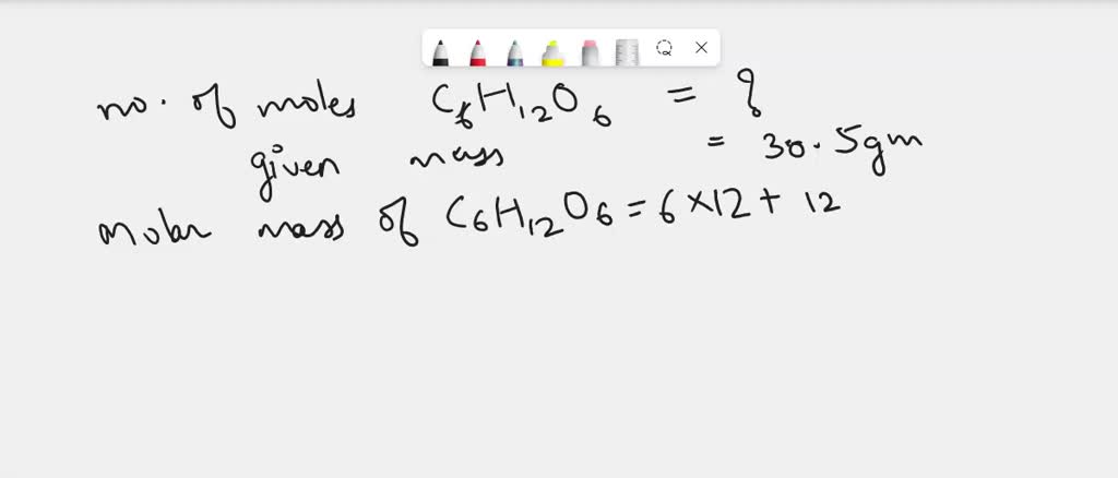 A 30.5 gram sample of glucose (C6H12O6) contains 0.169 moles of glucose.