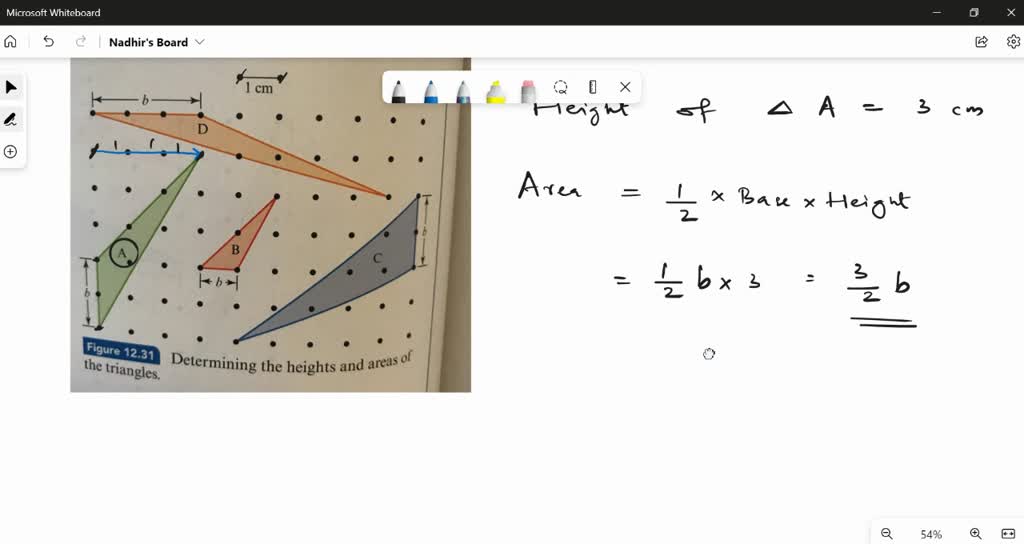 SOLVED: '2. For each triangle in Figure 12.31, show the height of the ...