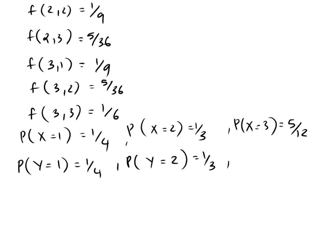 SOLVED: Question #5 (25 points) Determine the value for â‚¬ and the covariance and correlation ...