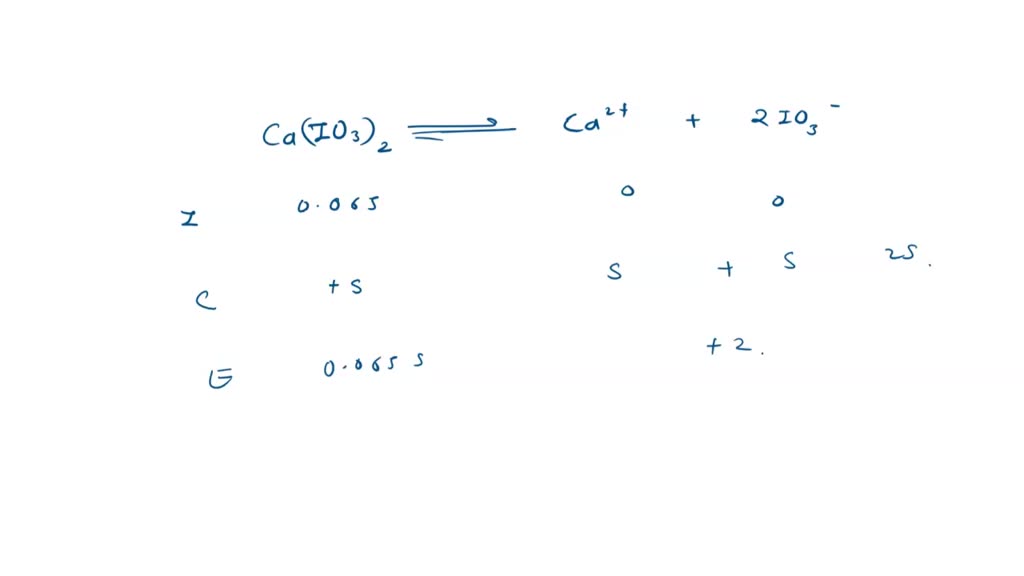 SOLVED: Calculate the molar solubility of Ca(IO3)2 in each solution ...
