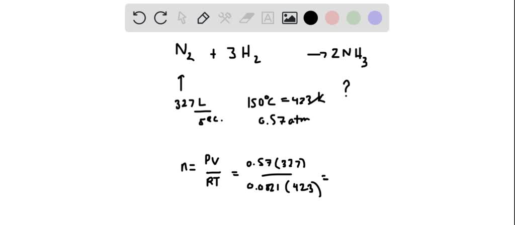 SOLVED: In the Haber reaction, patented by German chemist Fritz Haber ...