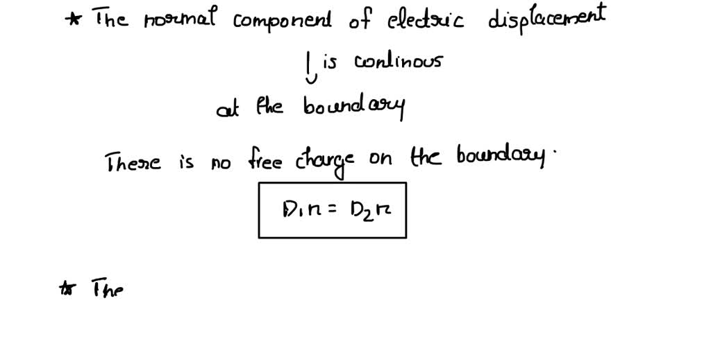 SOLVED: Find the boundary conditions required by the electric potential at the interface between ...