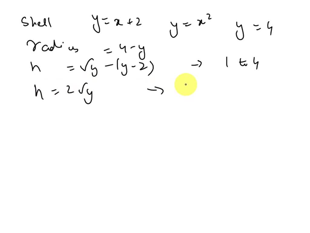 SOLVED: Use the shell method to find the volume of the solid generated by revolving the region ...