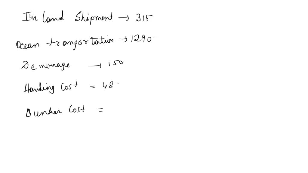 SOLVED: If a shipment of 1200 lbs and 300 cft was done from California ...