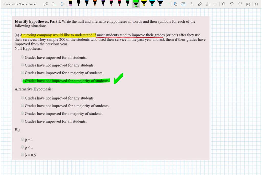 SOLVED: Identify hypotheses, Part I Write the null and alternative hypotheses in words and then ...