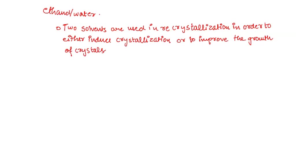 SOLVED: Chemists often use mixtures of two solvents for ...