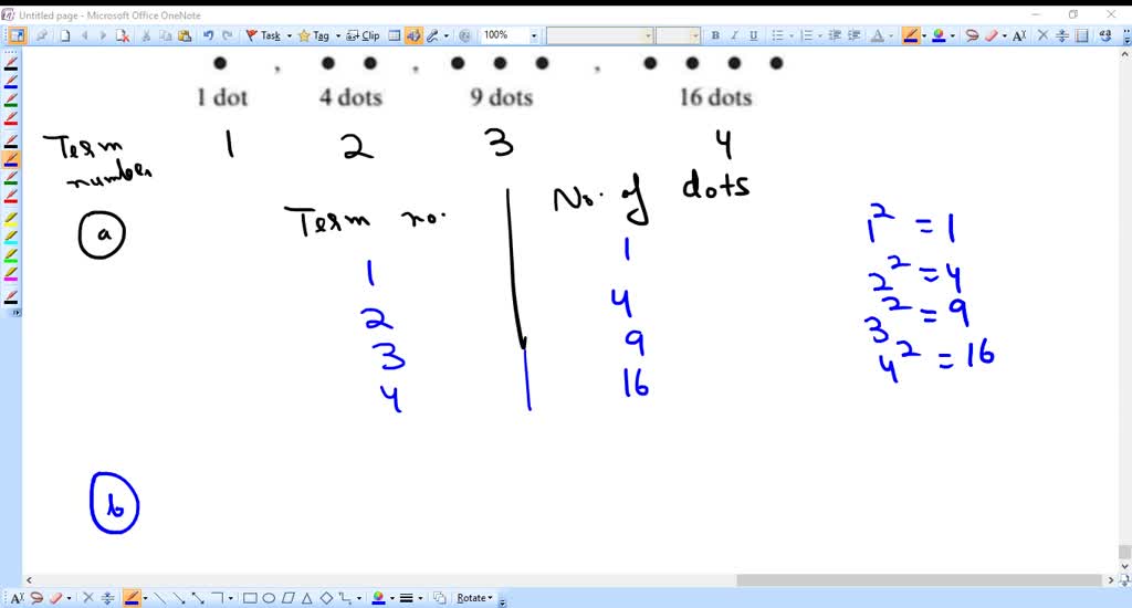 SOLVED: Consider the following sequence of dots: dot dots 9 dots 16 ...
