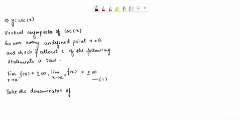 What is the first step in graphing cosecant, secant,...