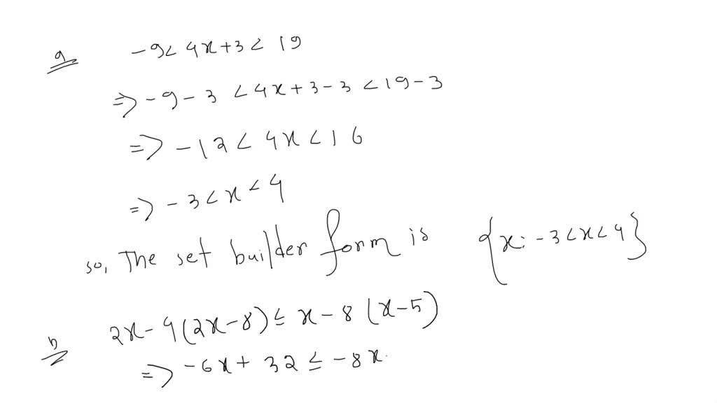 SOLVED: Solve the following compound inequality: Write the solution in ...