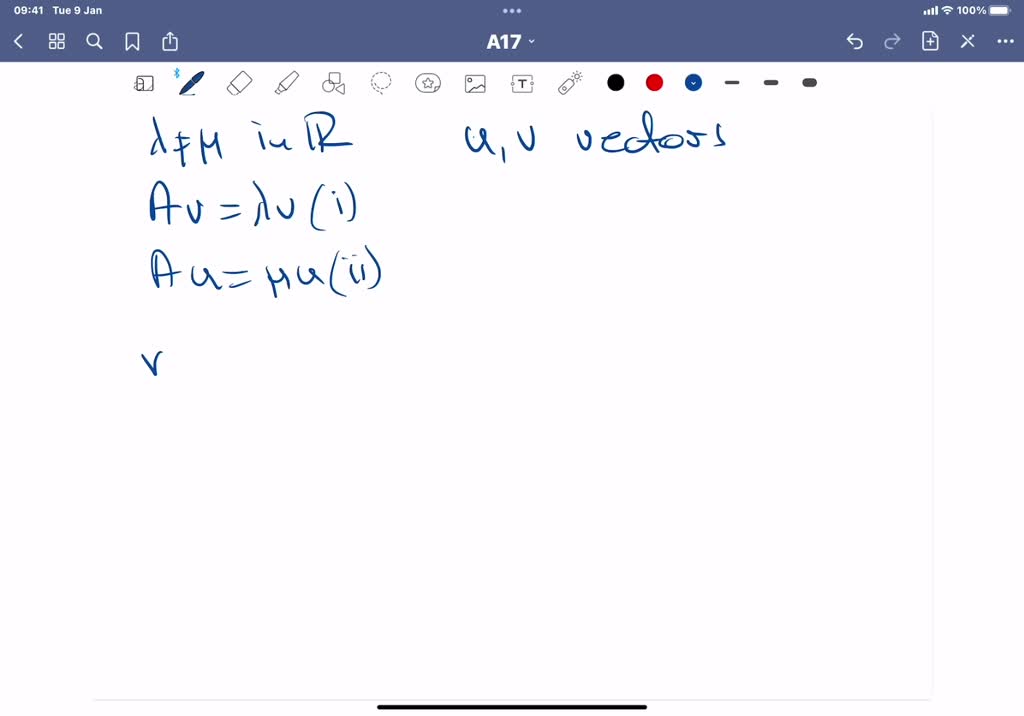 Solved Assume That A Is A Real Symmetric Matrix Show That 1 Au U Av 2 Eigenvectors