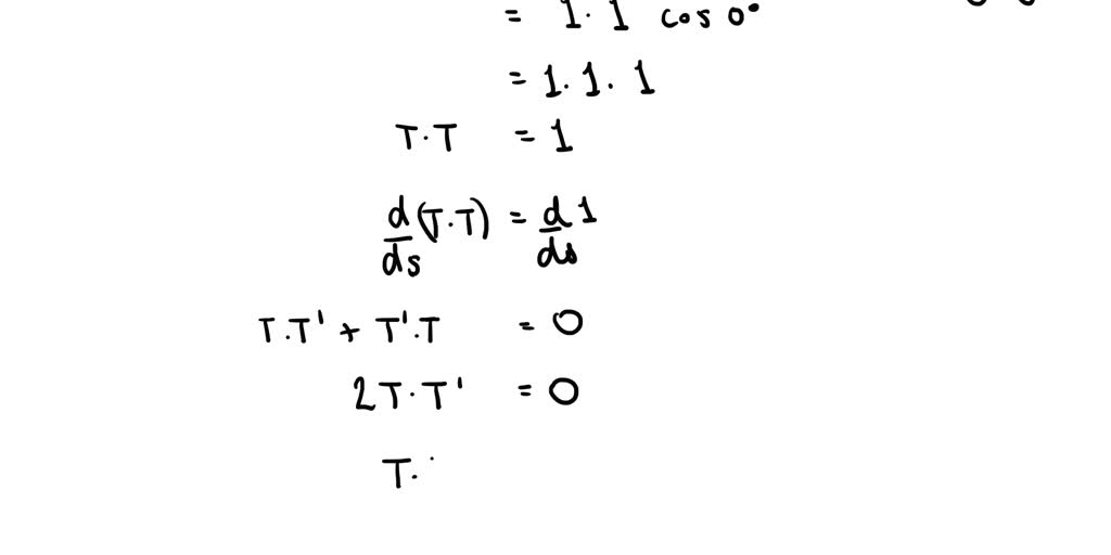 SOLVED: Using the dot product, prove that the normal vector N⃗ (s) and ...