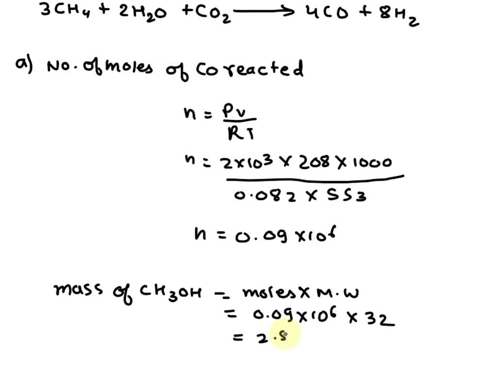 SOLVED: Methanol, CH3OH, a common solvent, is also used to make ...