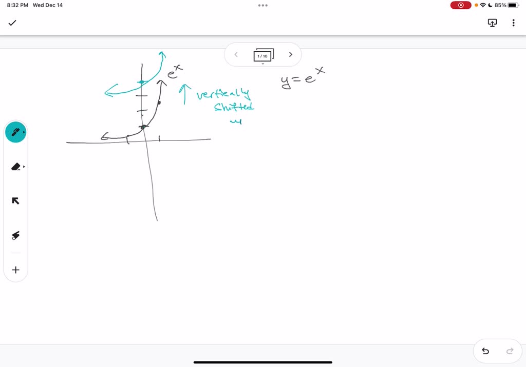 SOLVED: 'the graph of y=e^x is transformed as shown in the graph below ...