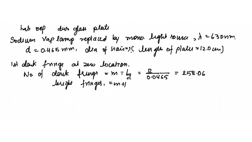 SOLVED: The lab experiment is repeated with the same two glass plates ...