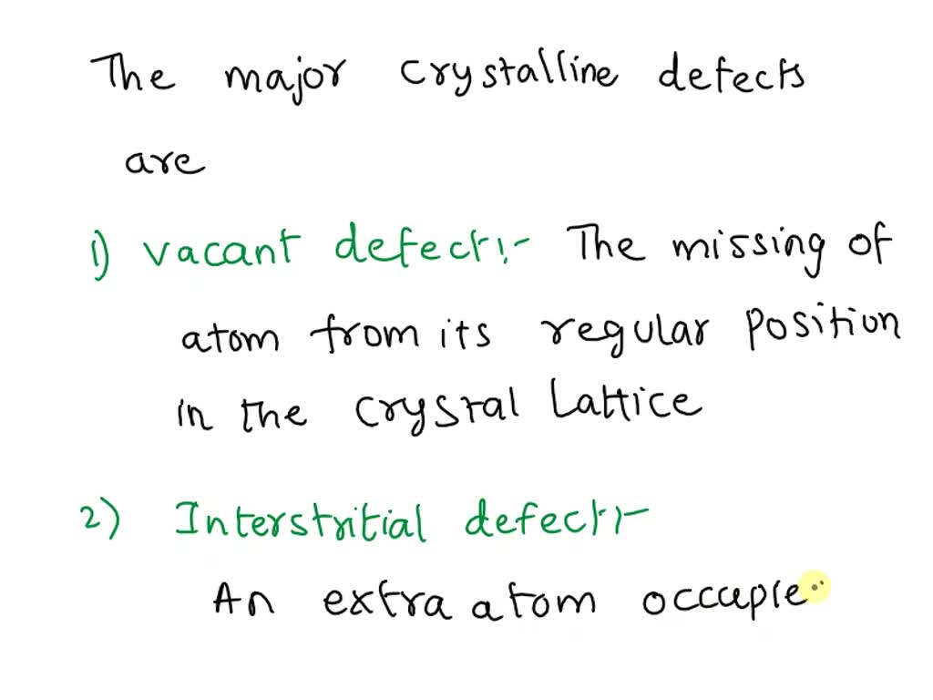 SOLVED: Identify various types of point defects present in metals ...