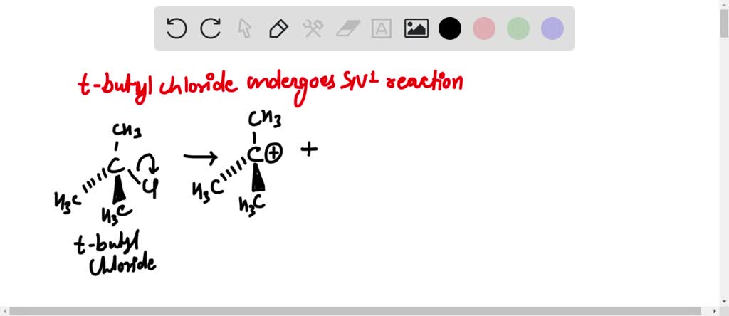 SOLVED: draw the mechanism of the Sn1 reaction of tert-butyl chloride ...