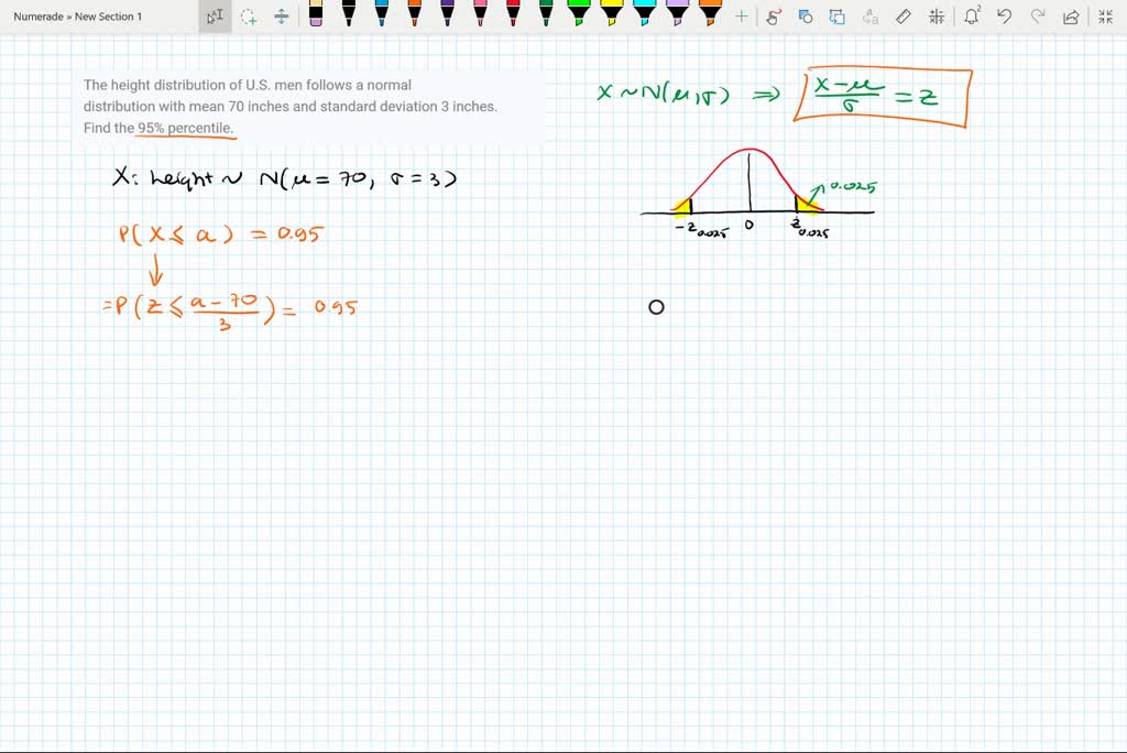 SOLVED: The height distribution of U.S. men follows a normal ...