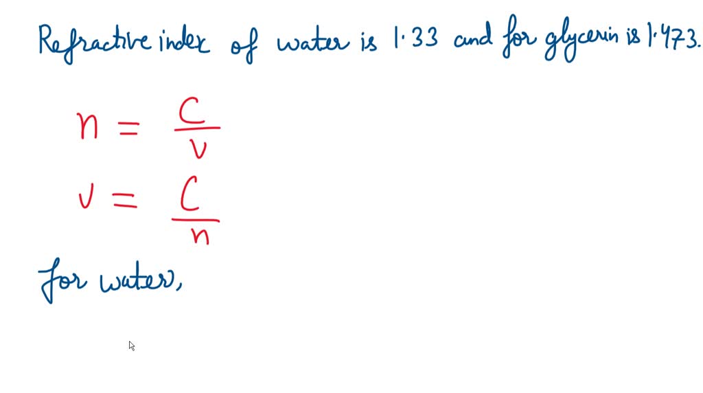 SOLVED: Problem 2: Answer the following questions about the speed of light in different ...