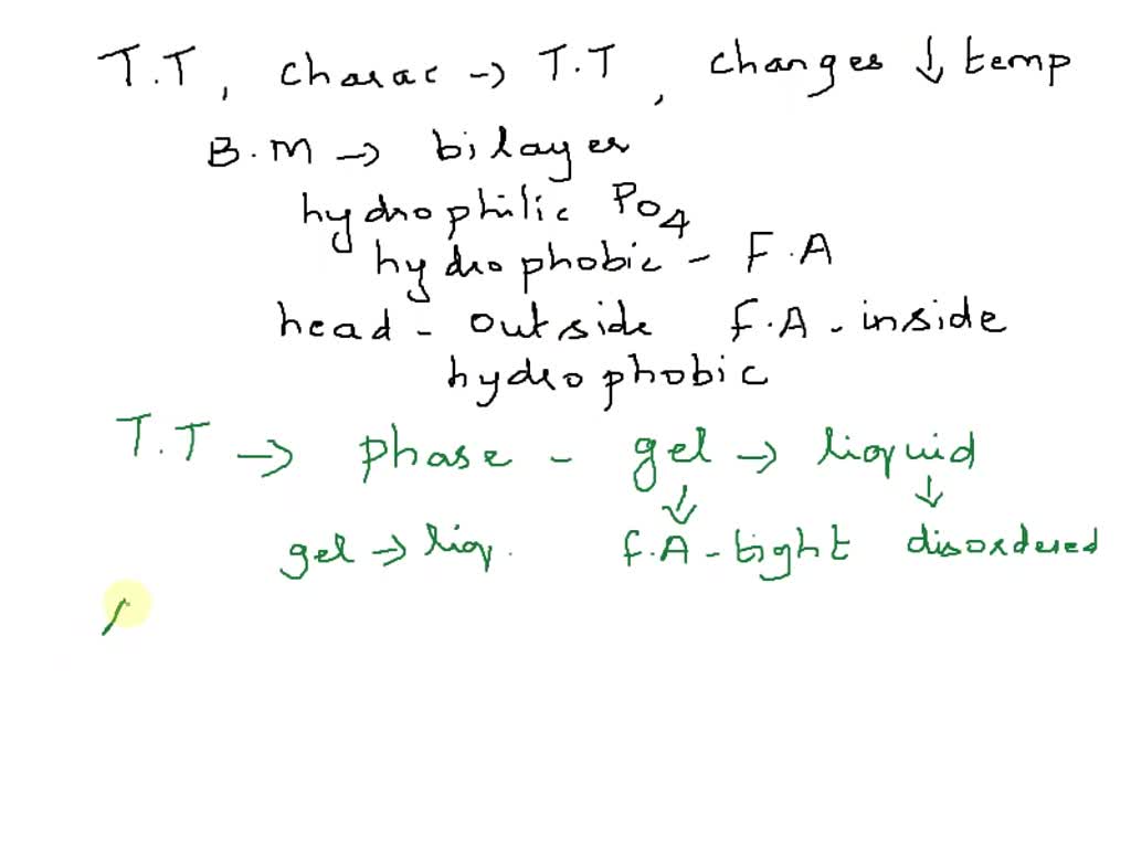 SOLVED: When the cell membrane is above its transition temperature, the ...