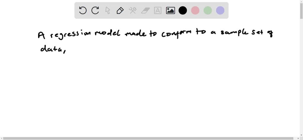 SOLVED: regression model made to conform to a sample set of data, compromising predictive power ...