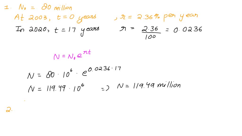 SOLVED: APPLICATIONS Population Growth: The population of the ...