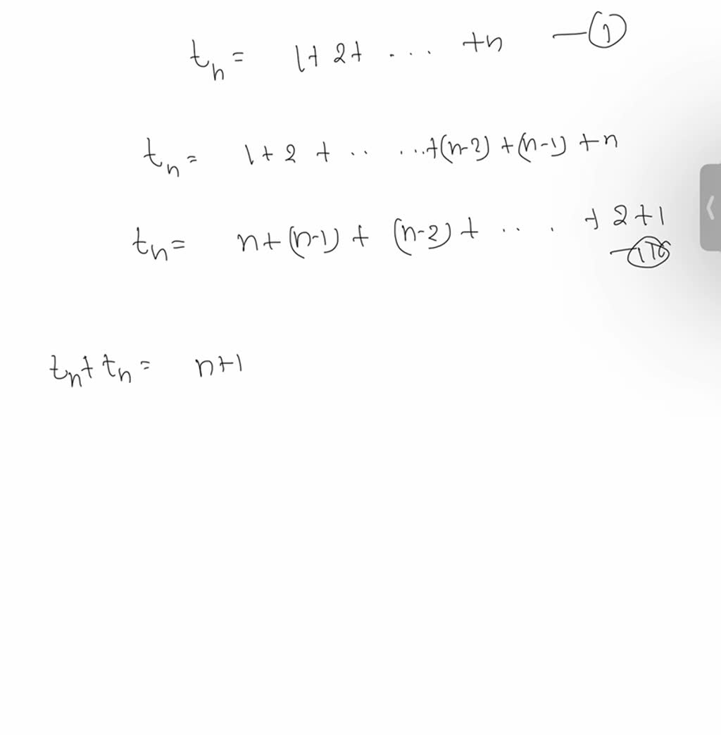 SOLVED: Show using dots that if Tn is a triangular number, then 9Tn + 1 ...