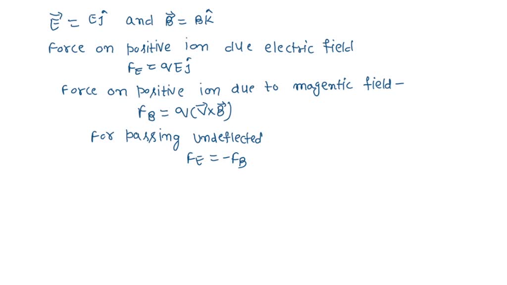 SOLVED: 16. Derive an expression for the velocity vC of a positive ions ...