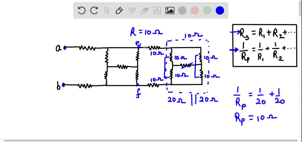 SOLVED: Determine the equivalent resistance between terminals a and b ...