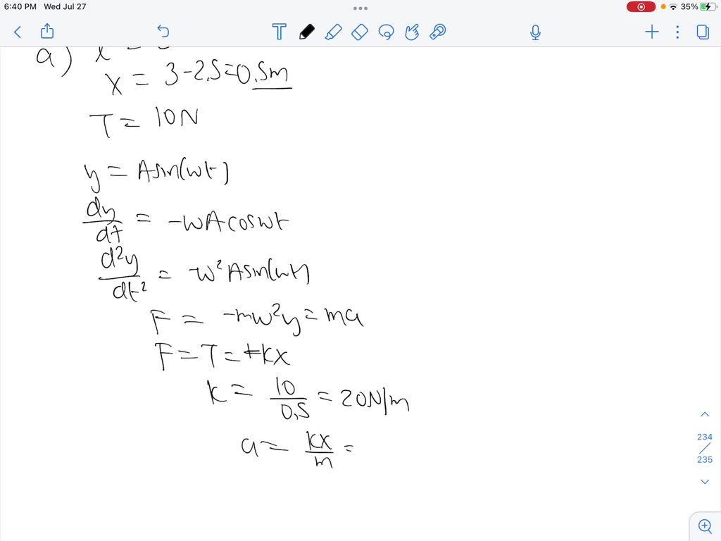 SOLVED: A light elastic string of natural length 2.5 m and modulus of elasticity 15 N is ...