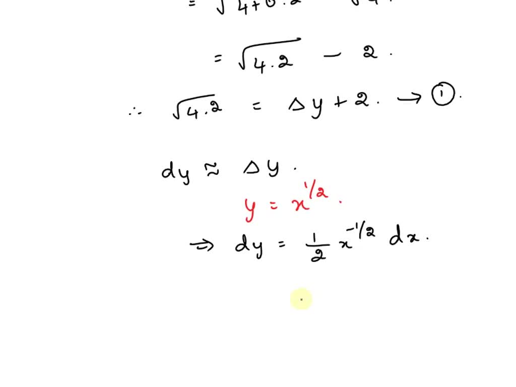 Solved Use Differentials To Approximate The Value Of Square Root 4 2 Round Your Answer To Four