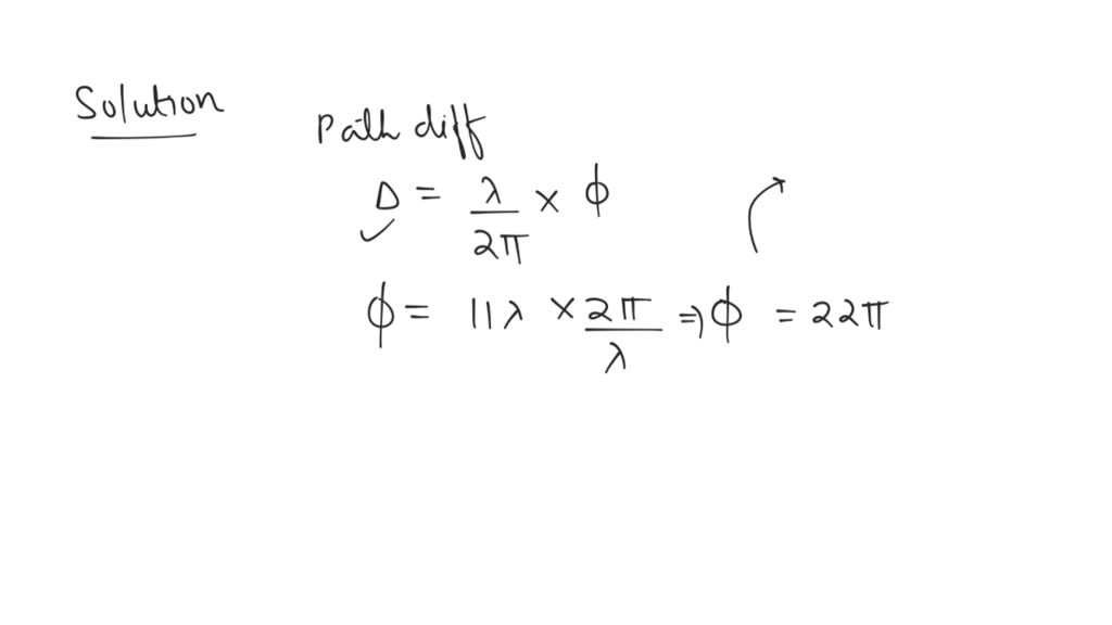 SOLVED: Two interfering wave (having intensities are 9I and 4I) path ...