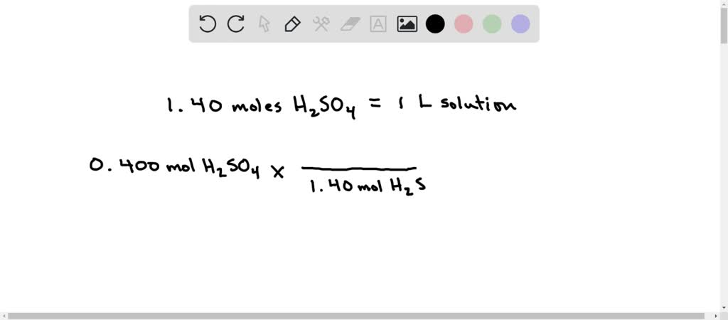 SOLVED: How much water is needed to make a 1.40M solution from 0.400 moles of H2SO4?