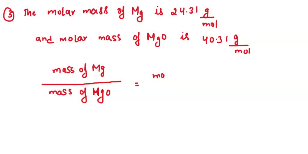 SOLVED: Chapter: Ex. 136 - Reaction of Magnesium in Air to Form ...