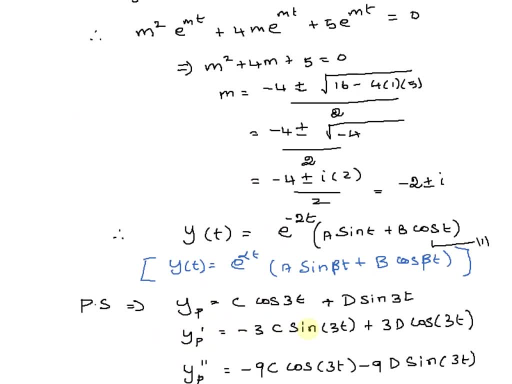 SOLVED: systeI governed by this differential equation: (207) A forced ...