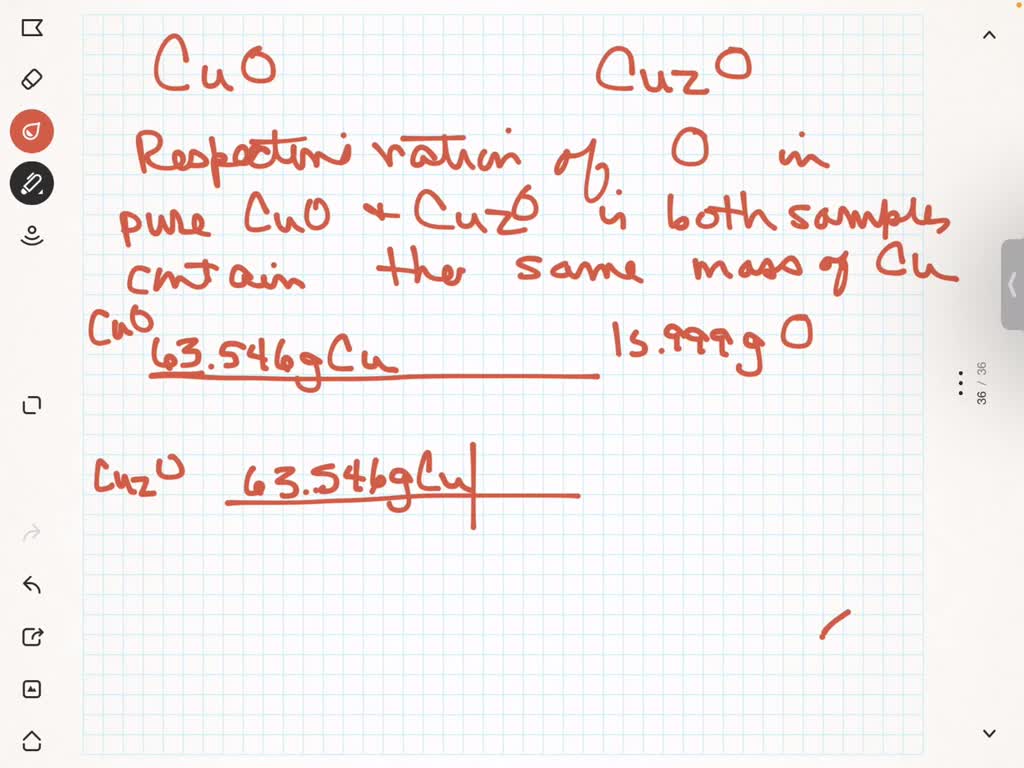 SOLVED: The respective ratio of weight of oxygen in samples of pure CuO ...